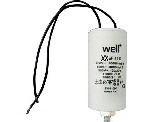 CONDENSATOR PORNIRE MOTOR 400V 15UF CU FIR WELL MOTCAP-15UF-WR-WL